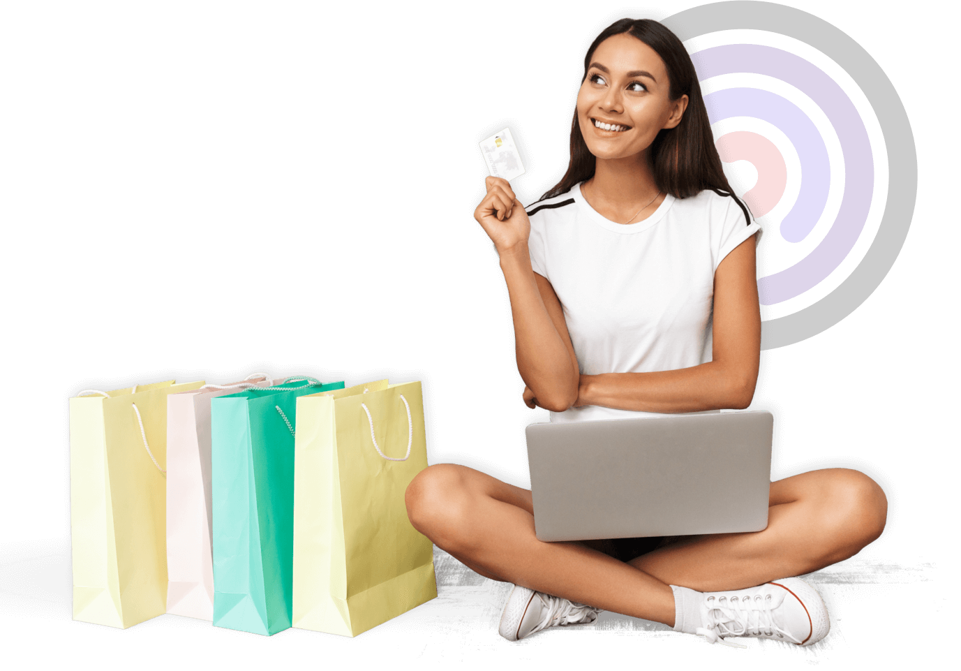 Woman holding credit card